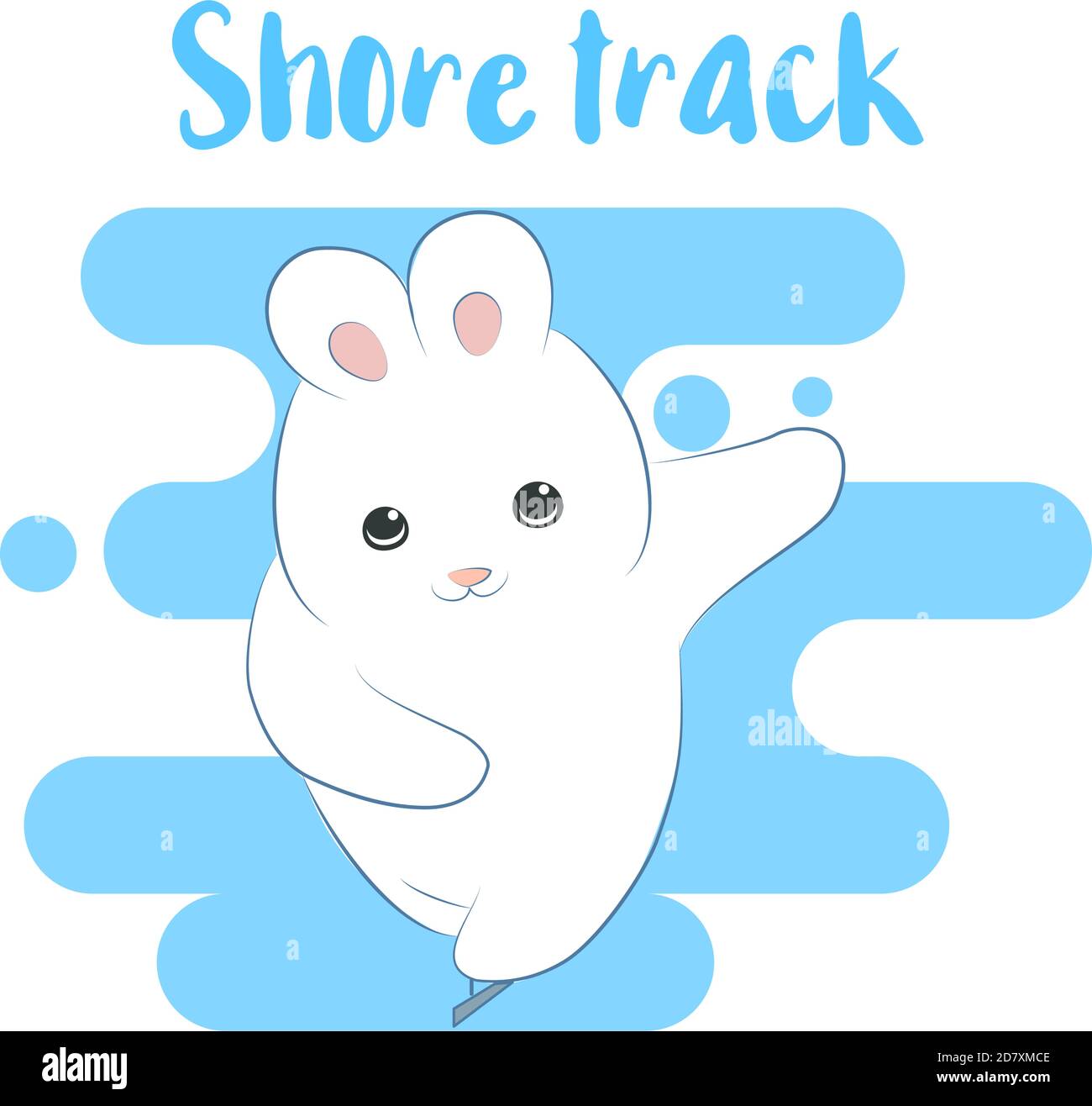 Winter sport. Rabbit race on skates. Cartoon style Stock Vector Image ...