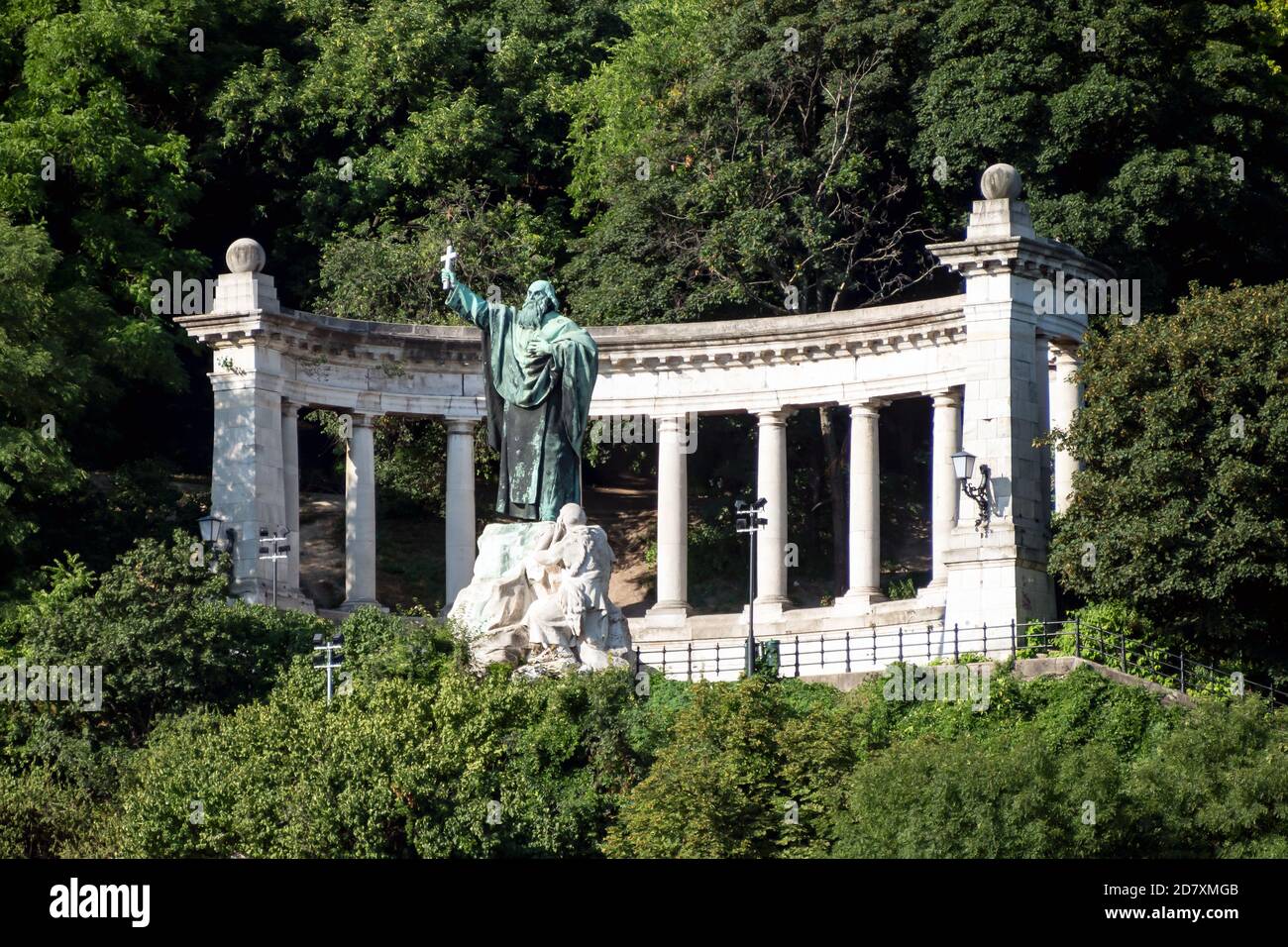 BUDAPEST, HUNGARY - JULY 16, 2019: Statue of Saint Gellert on Gellert ...