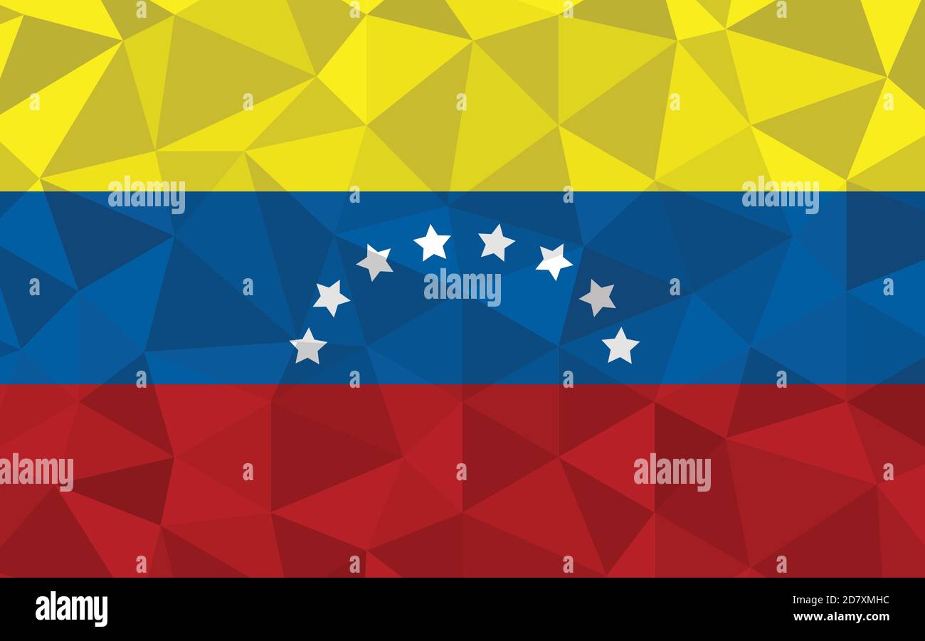 Low poly Venezuela flag vector illustration. Triangular Venezuelan flag ...