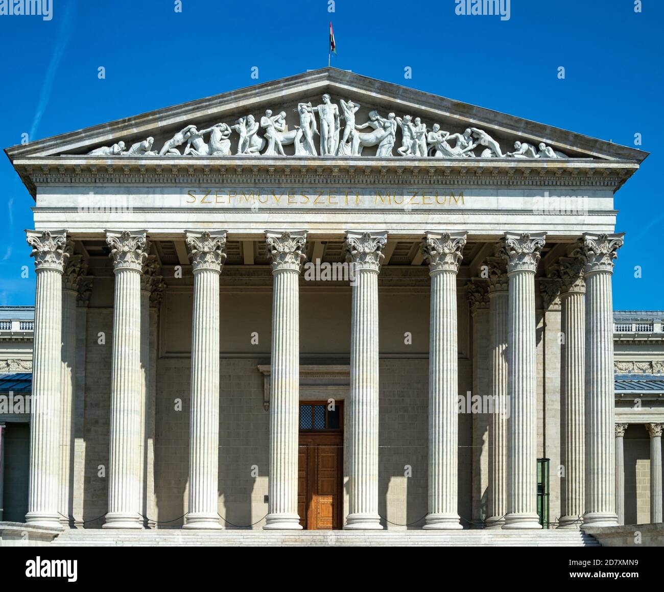 BUDAPEST, HUNGARY - JULY 16, 2019: The colonnade front facade of the ...