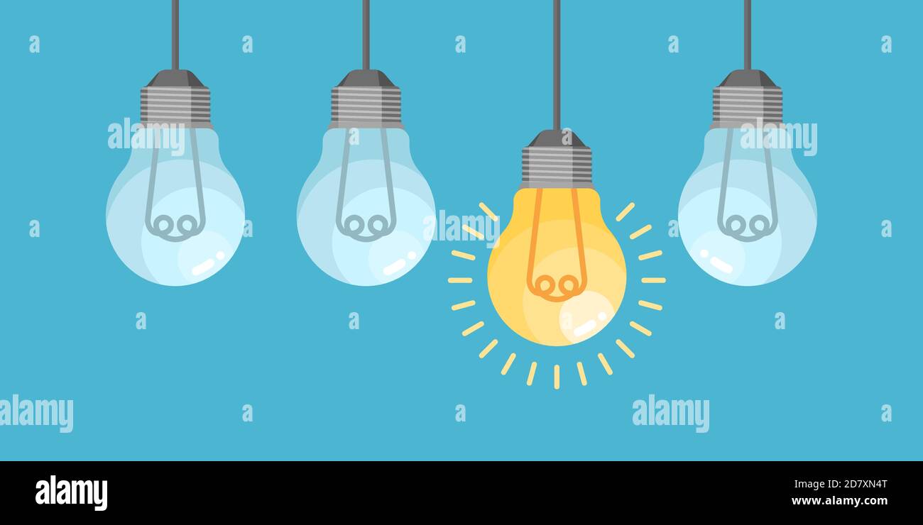 Light bulbs vector. Creative idea Stock Vector Image & Art - Alamy