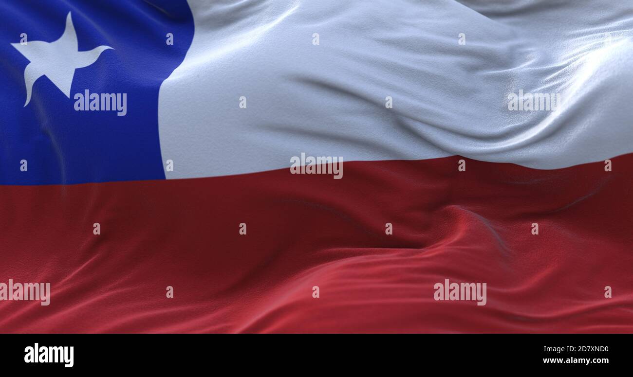 Chile flag waving in the wind. 3D rendering Stock Photo - Alamy