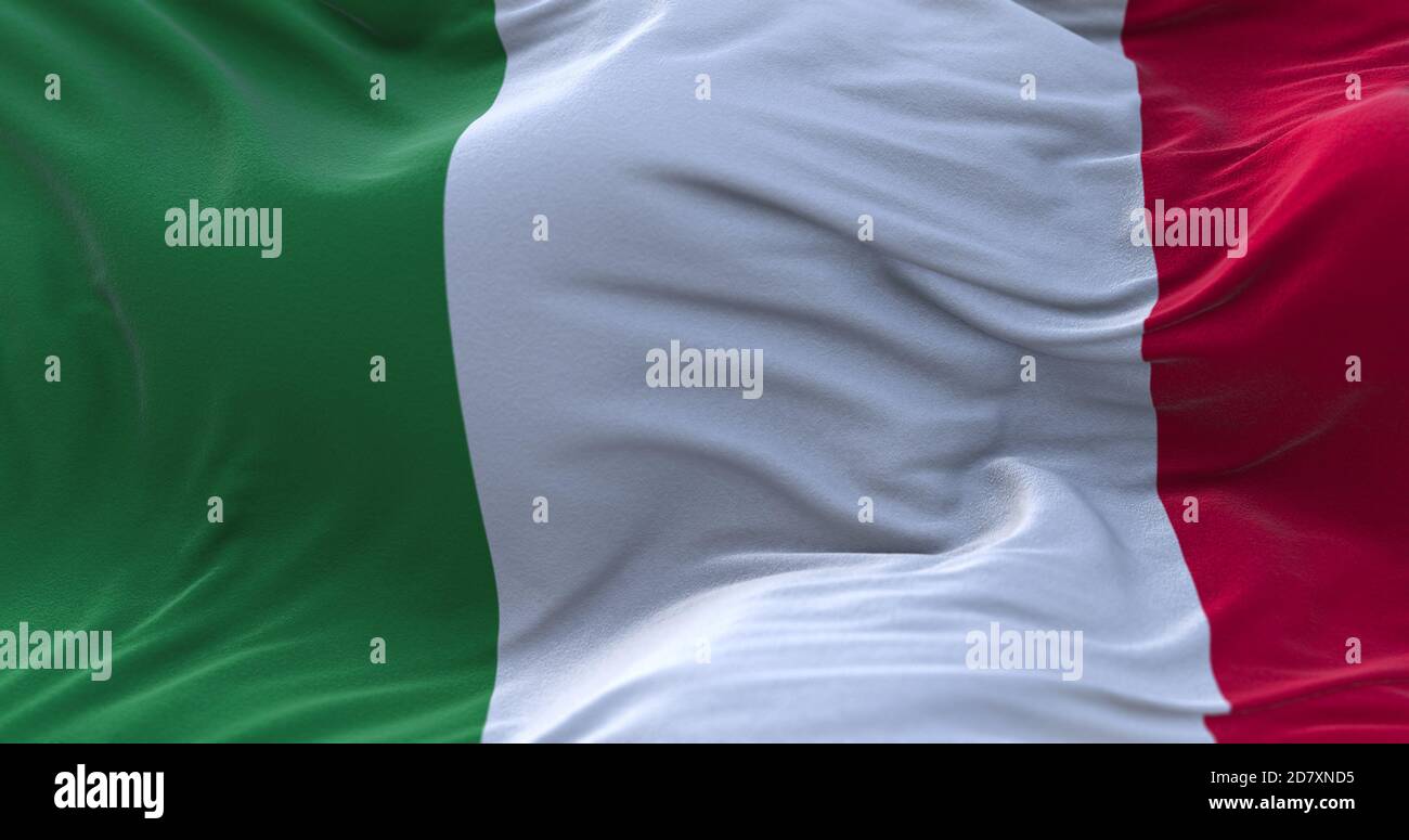 Italy flag waving in the wind. 3D rendering Stock Photo - Alamy