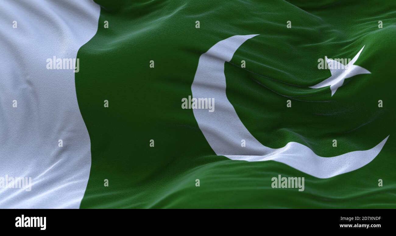 Pakistan flag waving in the wind. 3D rendering Stock Photo - Alamy