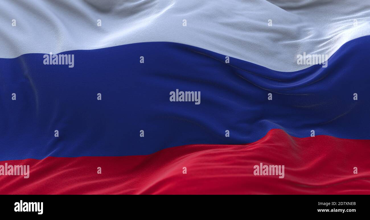 Russia flag waving in the wind. 3D rendering Stock Photo - Alamy