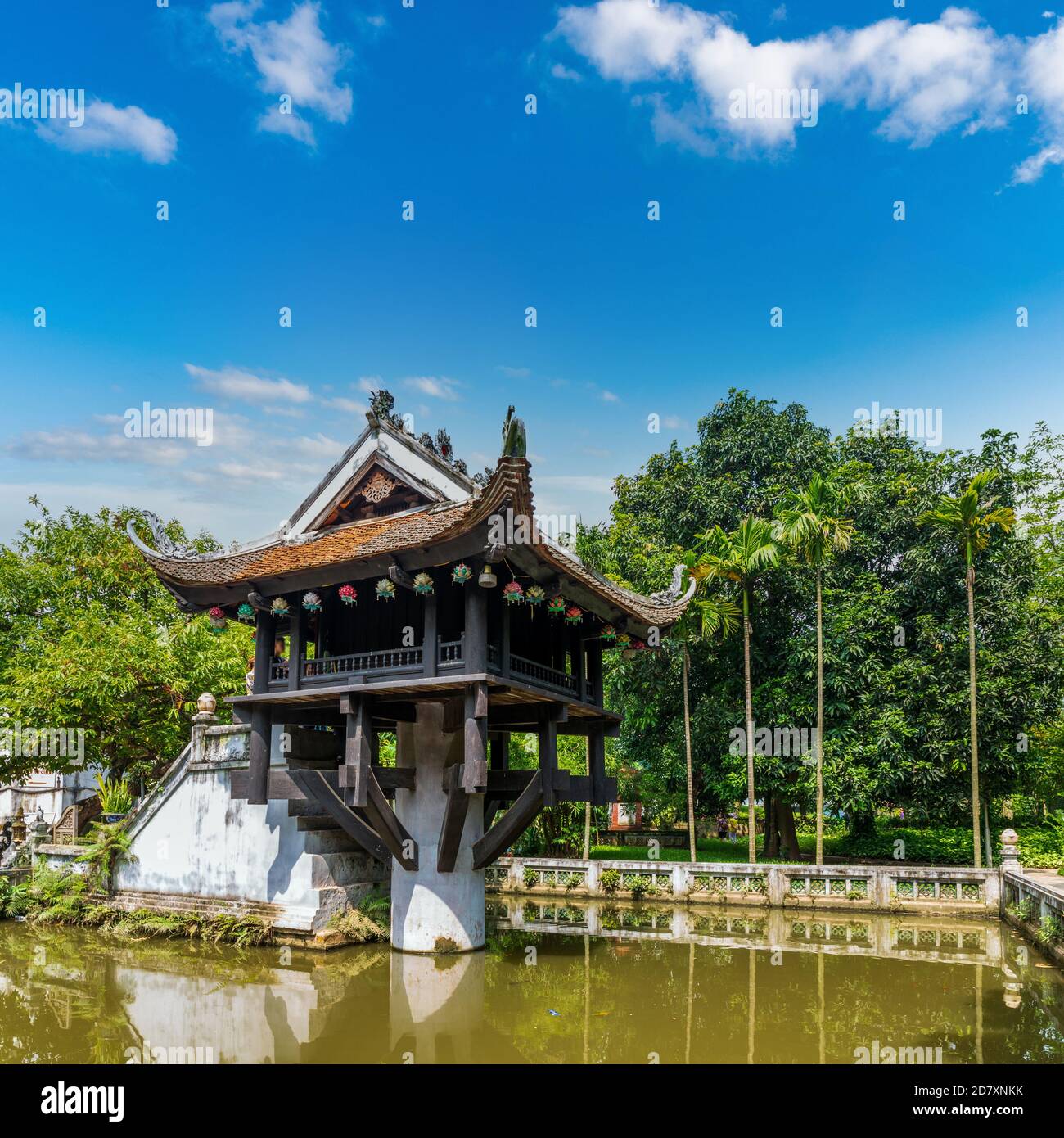 One Pillar Pagoda in Hanoi with text space Stock Photo - Alamy