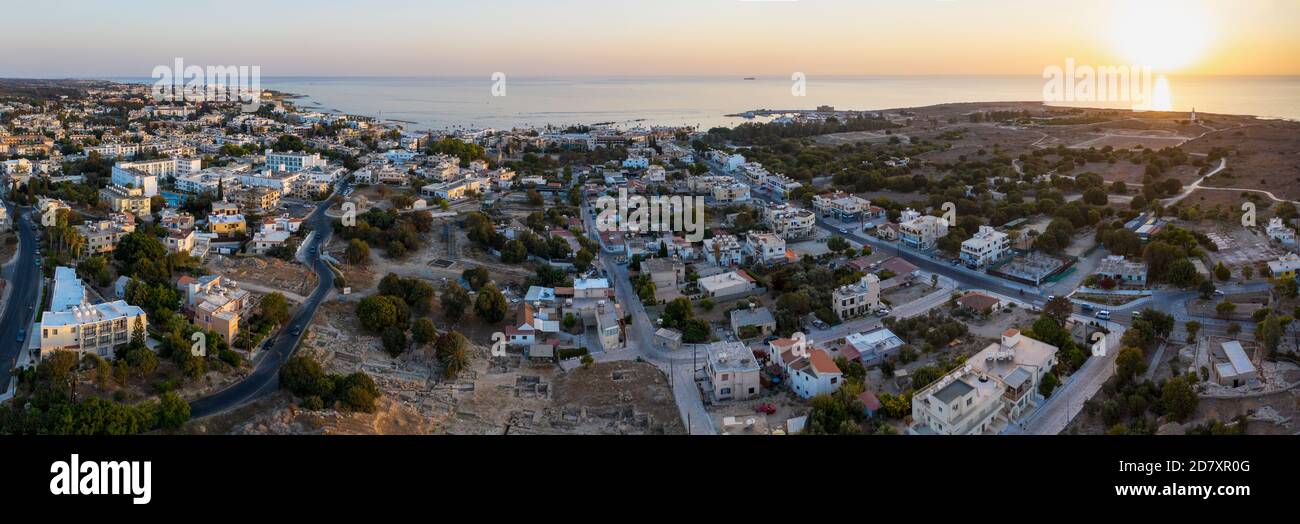 Aerial view of Kato Paphos and Paphos harbour area, Cyprus Stock Photo ...