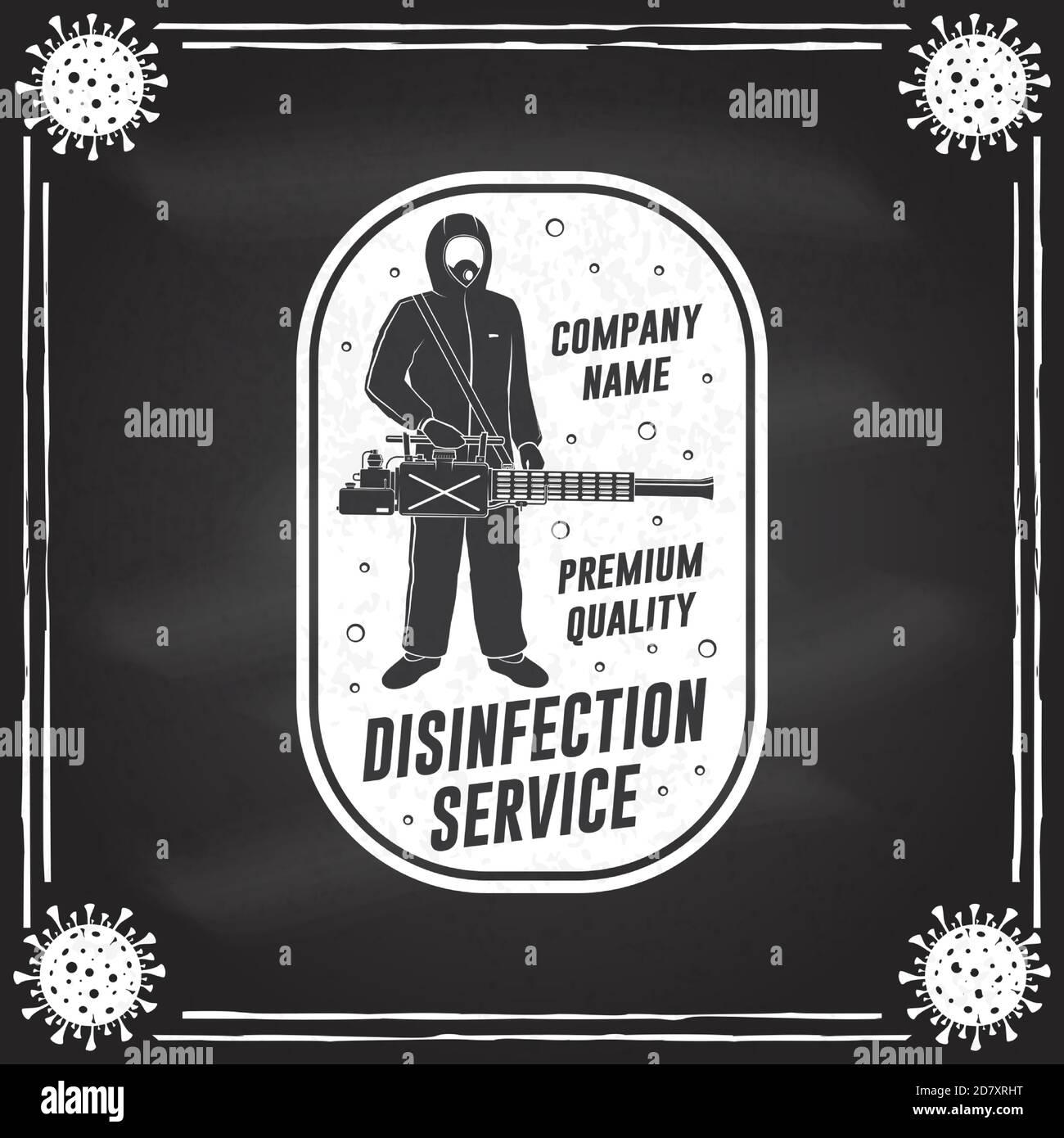 Disinfection and cleaning services badge, logo, emblem. Vector ...