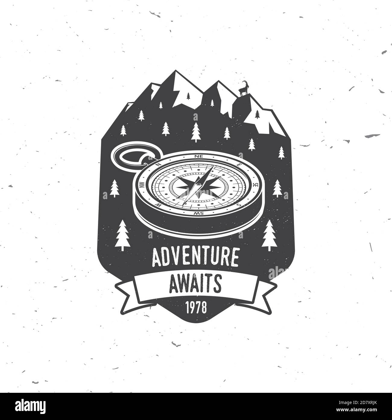 Adventure awaits. Camping quote. Vector illustration. Concept for shirt ...