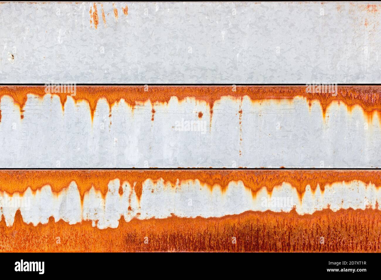 3 Panels of a garage door with interesting rust patterns Stock Photo ...