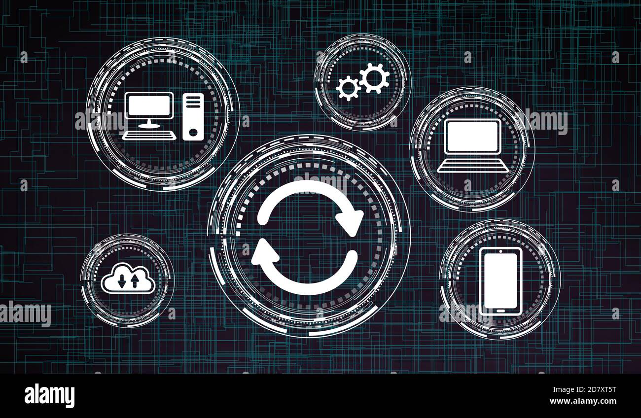 Illustration of a system update concept Stock Photo - Alamy