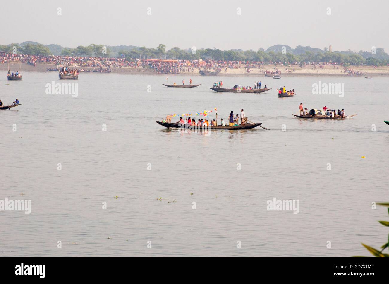 durga idol immersion at taki ichamoti river Stock Photo - Alamy