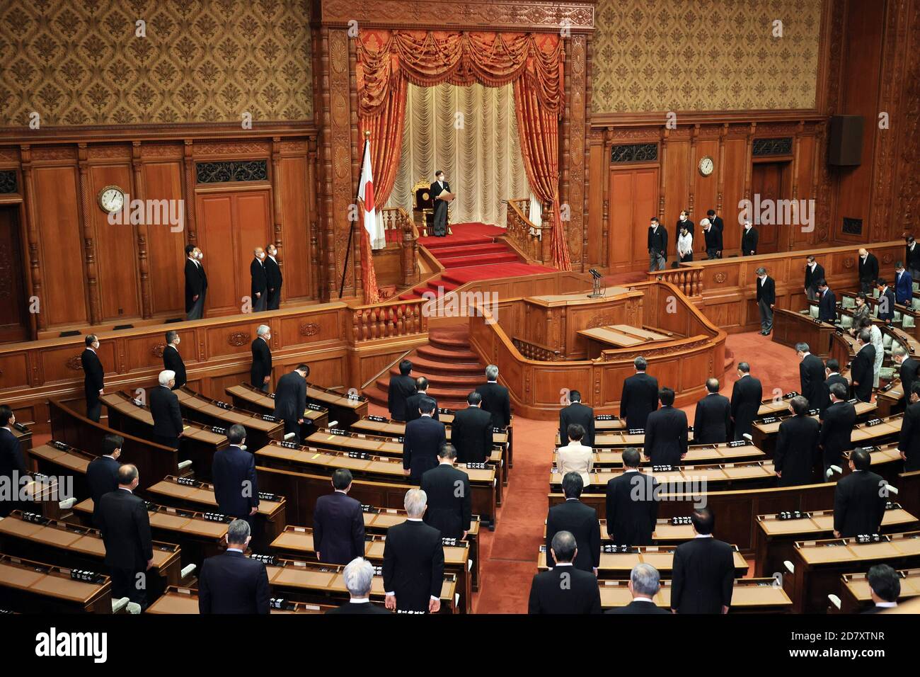 Tokyo, Japan. 26th Oct, 2020. Japanese Emperor Naruhito delivers an ...