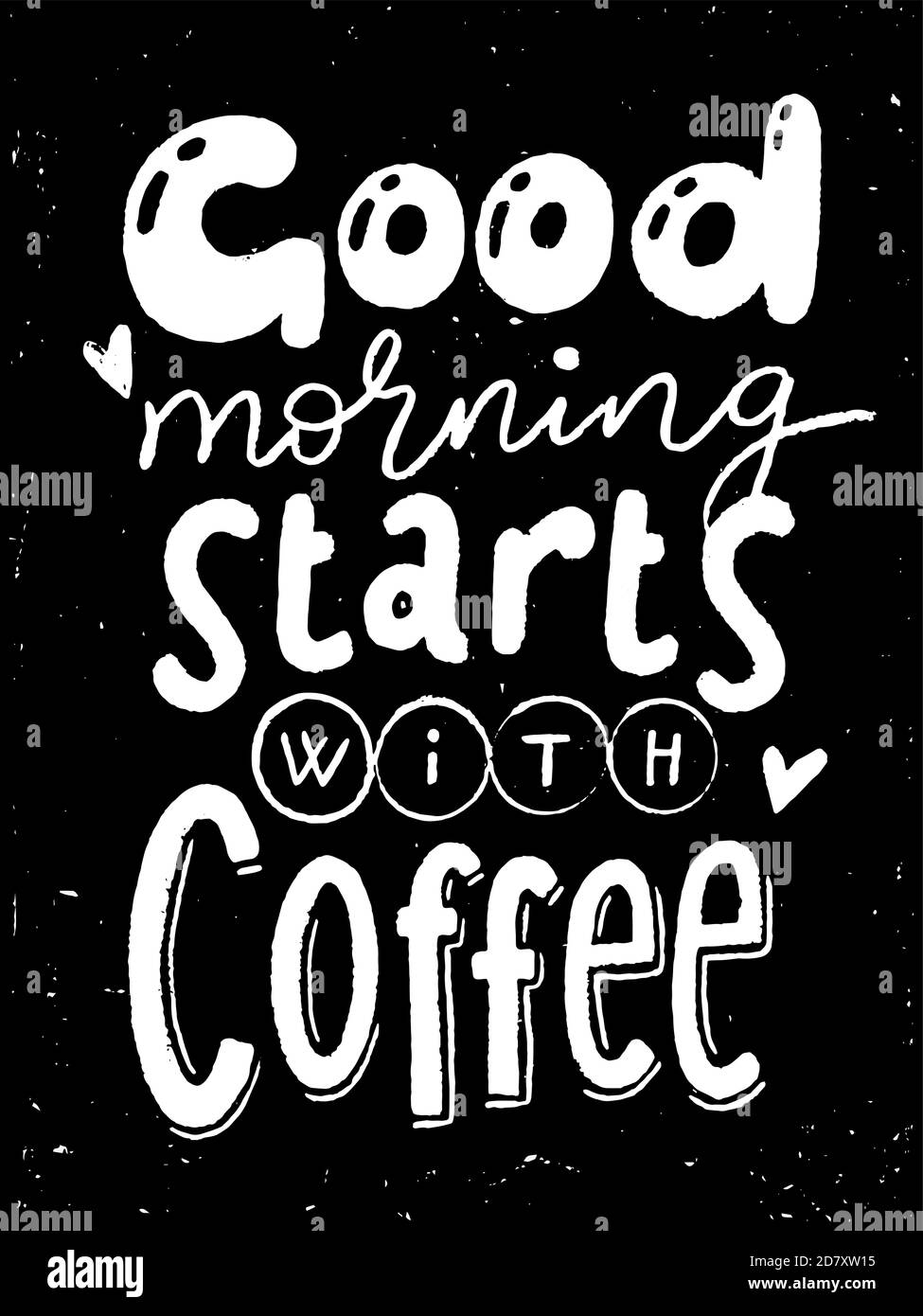 Coffee chalkboard lettering poster with Good morning starts with coffee ...