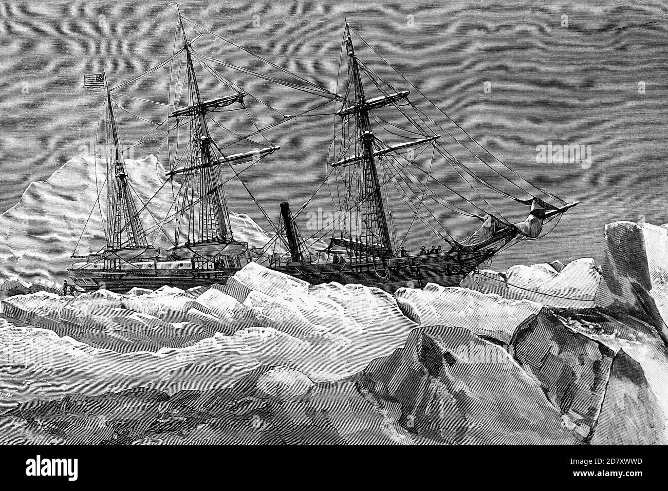 Arctic expedition of the North American ship Jeanette. Stranded and ...