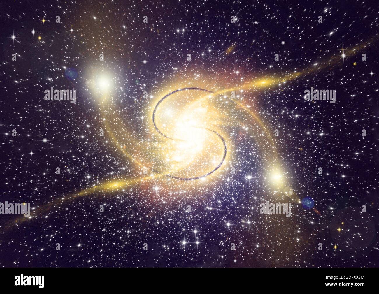 Stars, dust and gas nebula in a far galaxy. Elements of this image ...