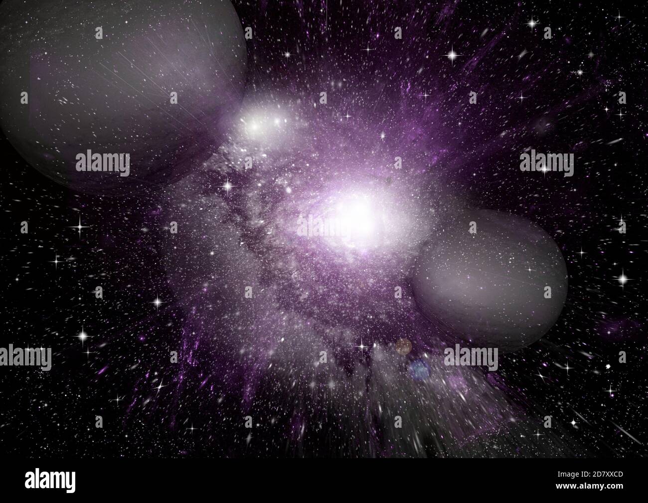 Stars, dust and gas nebula in a far galaxy. Elements of this image ...