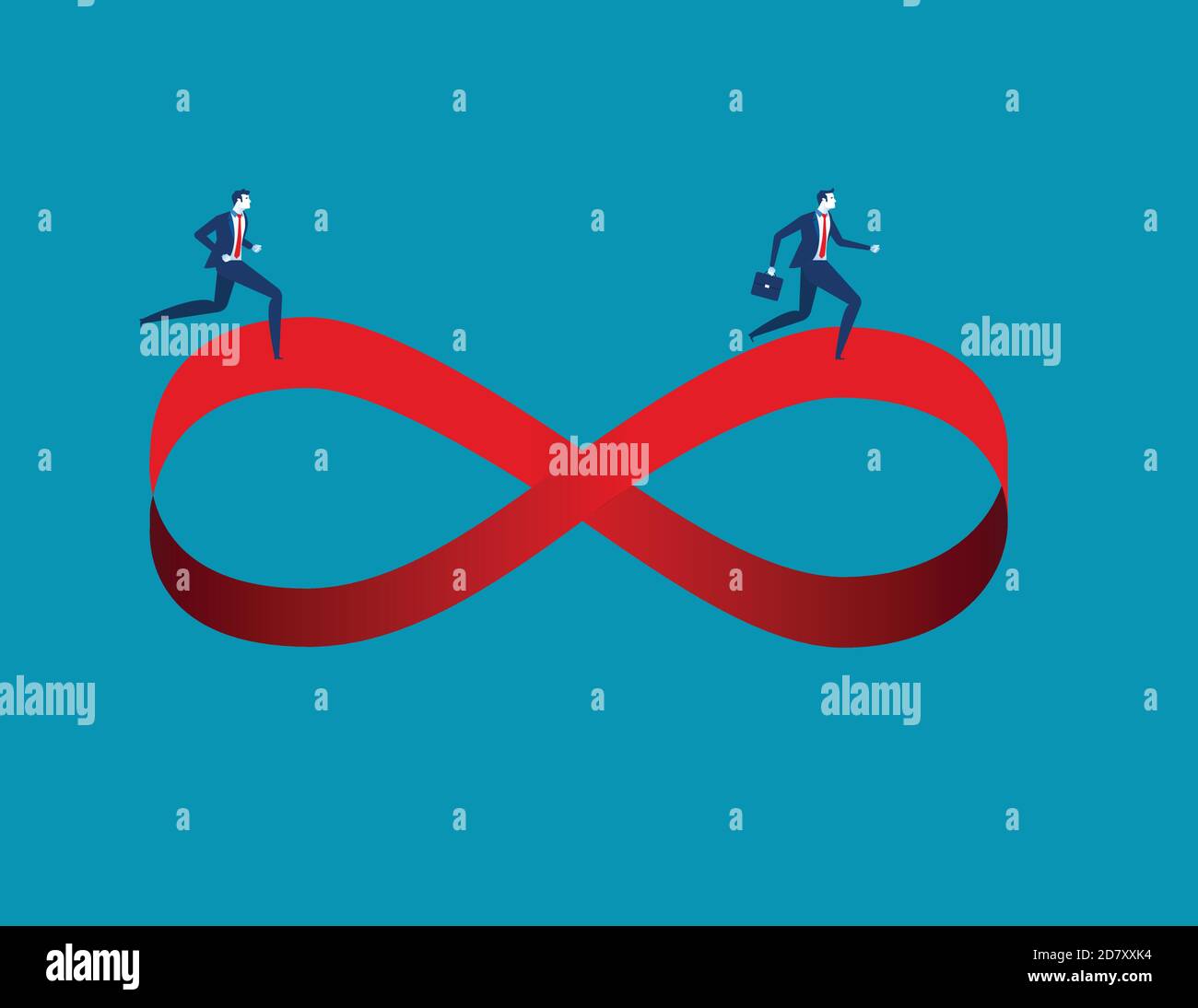 Businessmen running on infinity symbol. Concept business image ...