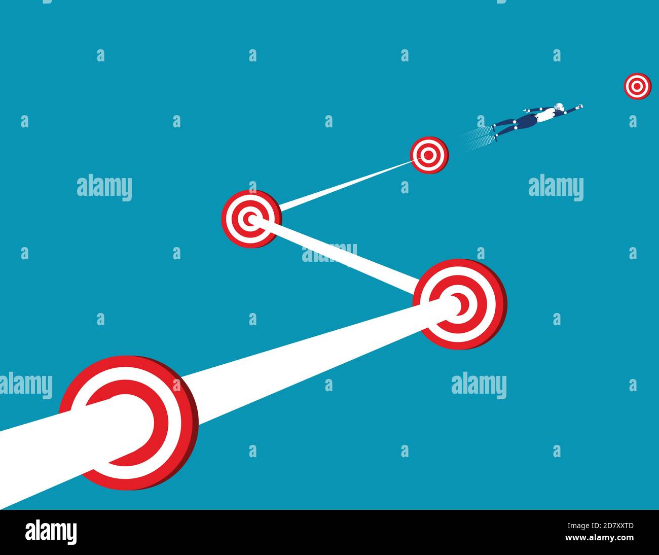 Leader robot target success and growth. Concept business artificial ...