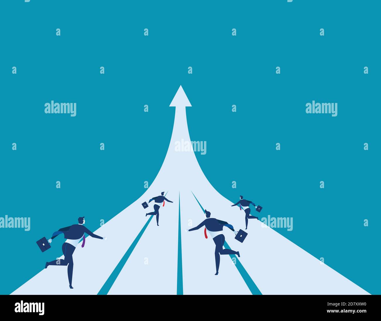 Businessman running to success. Concept business success illustration ...