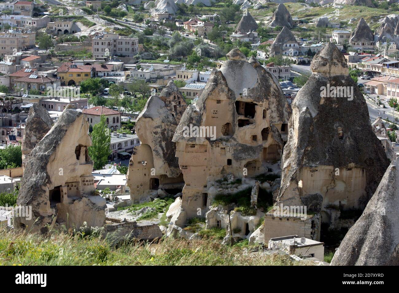 Abandoned cave homes build inside volcanic rock formations known as ...