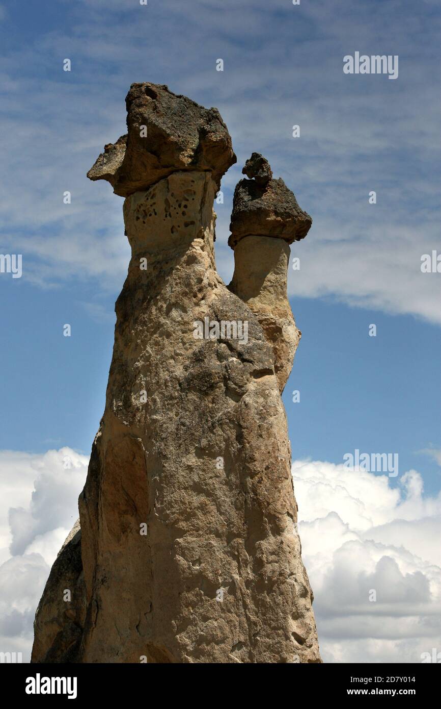 A volcanic rock formation known as a fairy chimney at Pasabagi near ...