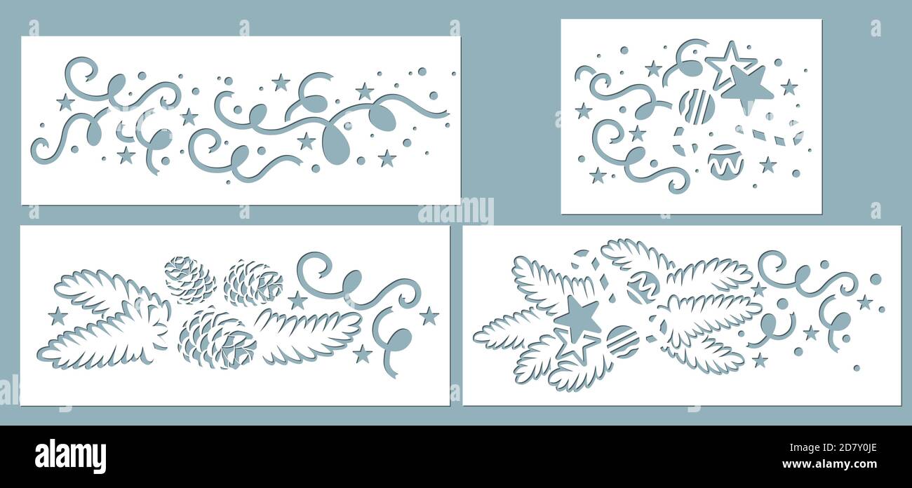 Pine Branch Template Stencil