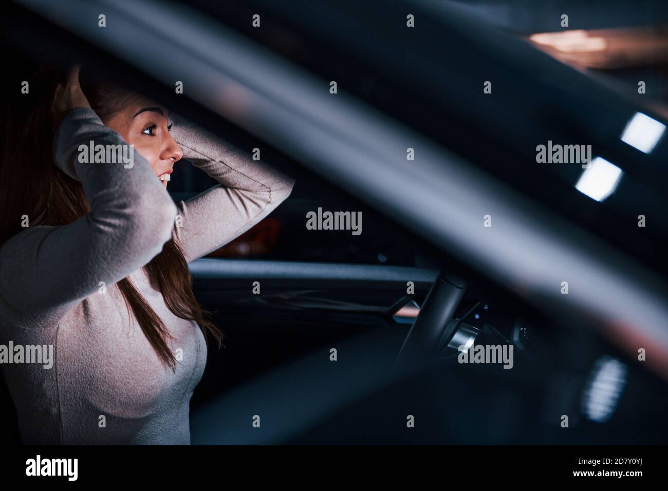 Woman gestures at beautiful view hi-res stock photography and images ...