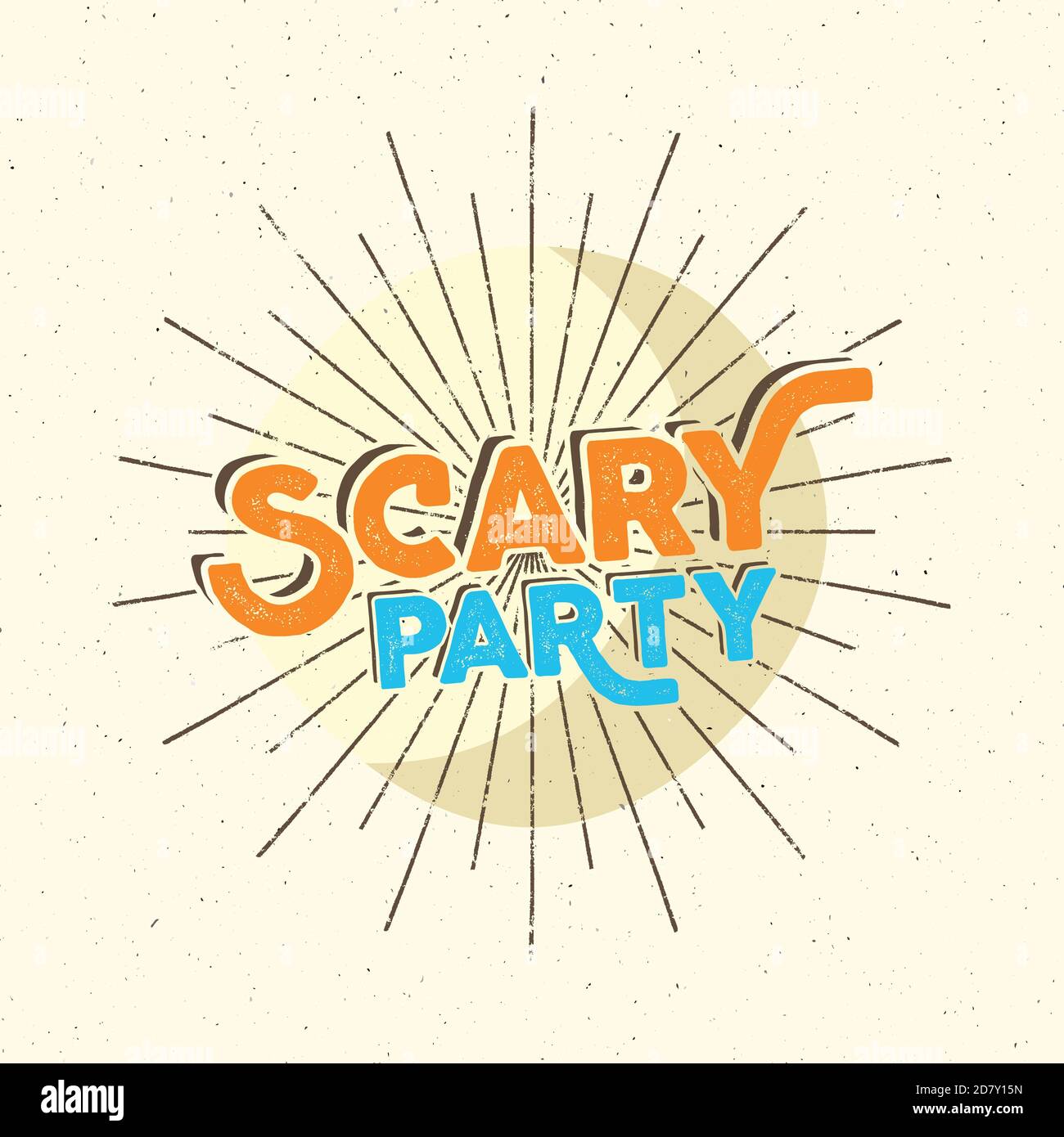Halloween scary party typography label template. Old style design. Text ...