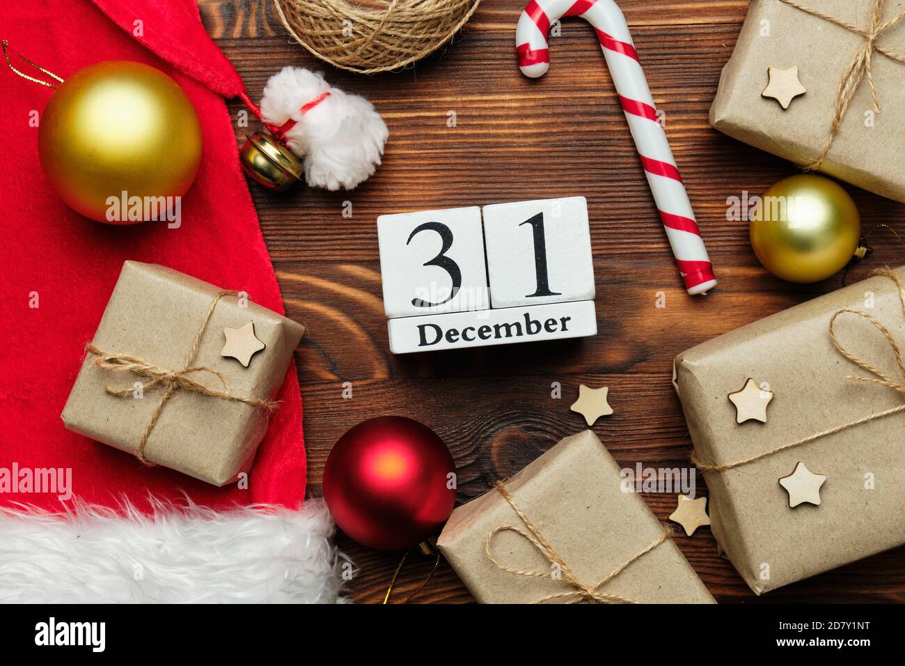 Christmas on the thirty-first calendar December close up Stock Photo ...