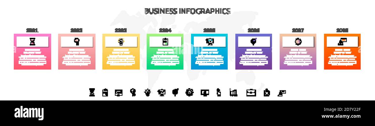 Vector Infographic rectangles with 2 steps. Square template can be used ...