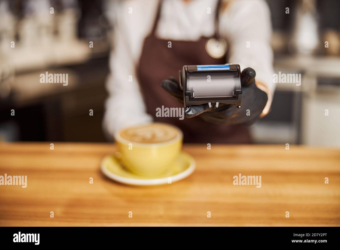Woman worker barista cashier counter hi-res stock photography and ...