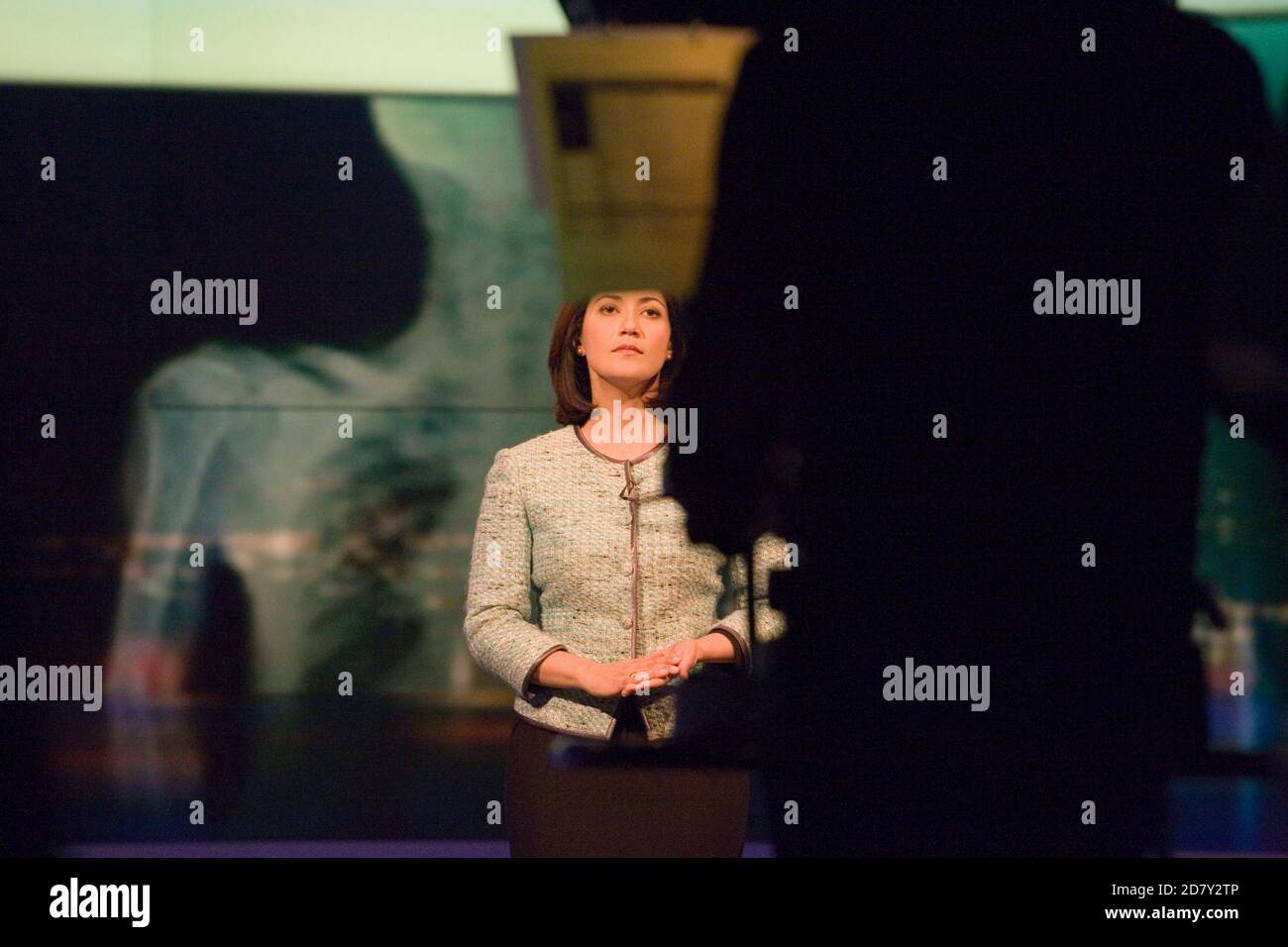 BBC News presenter Mishal Husain at Television Centre prepares to ...