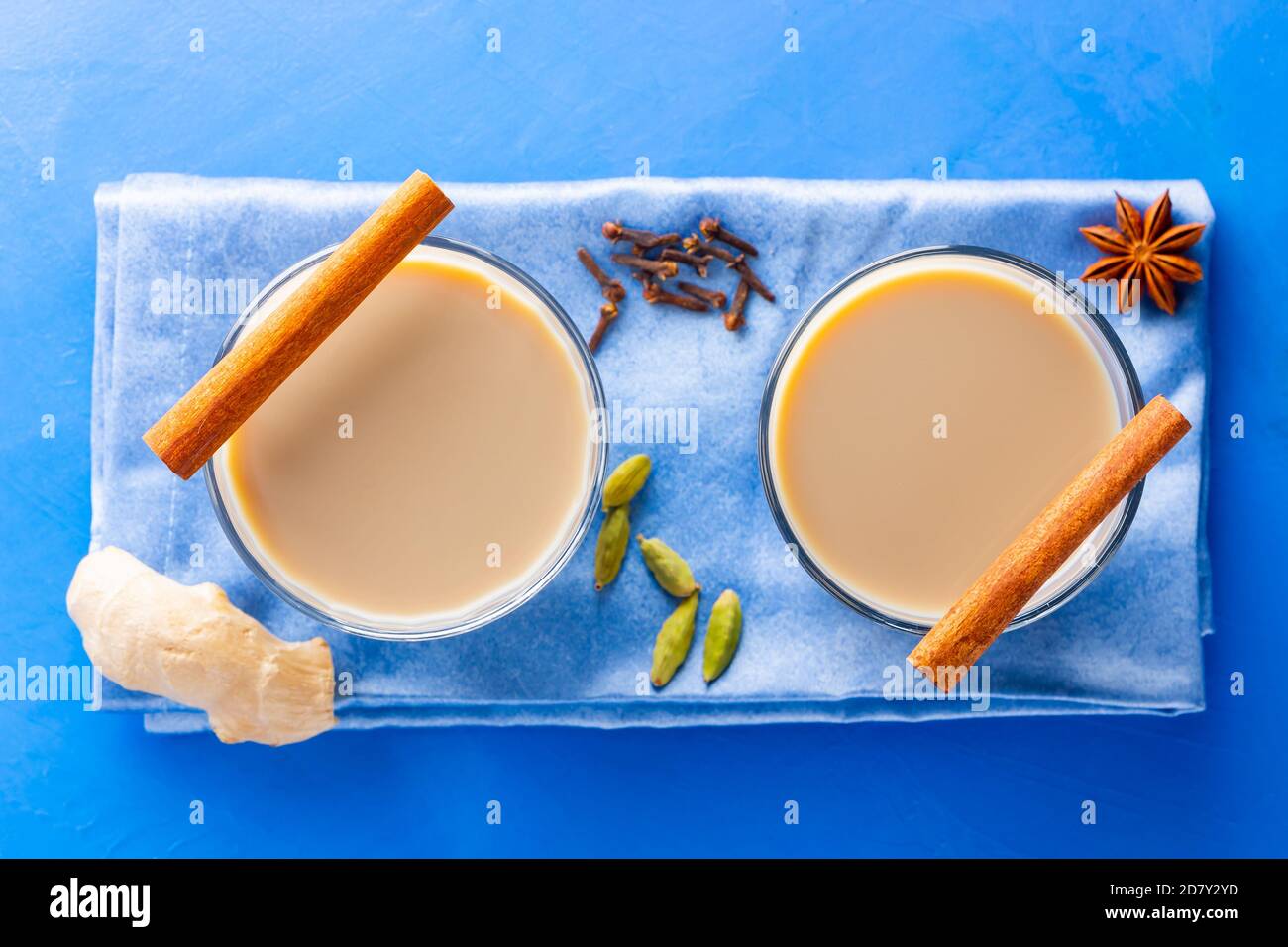 Masala chai tea. Traditional indian drink - masala tea with various ...