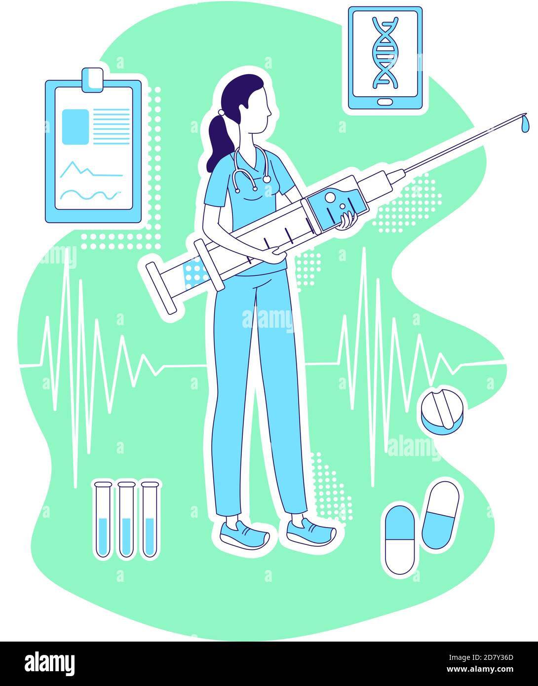 Nurse thin line concept vector illustration Stock Vector Image & Art ...