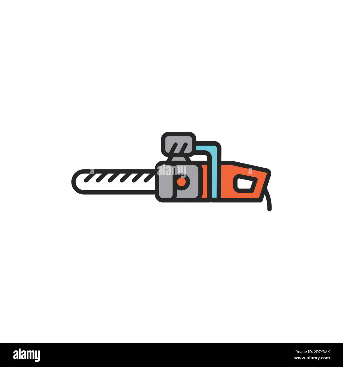 Chainsaw color line icon. Pictogram for web page, mobile app, promo ...