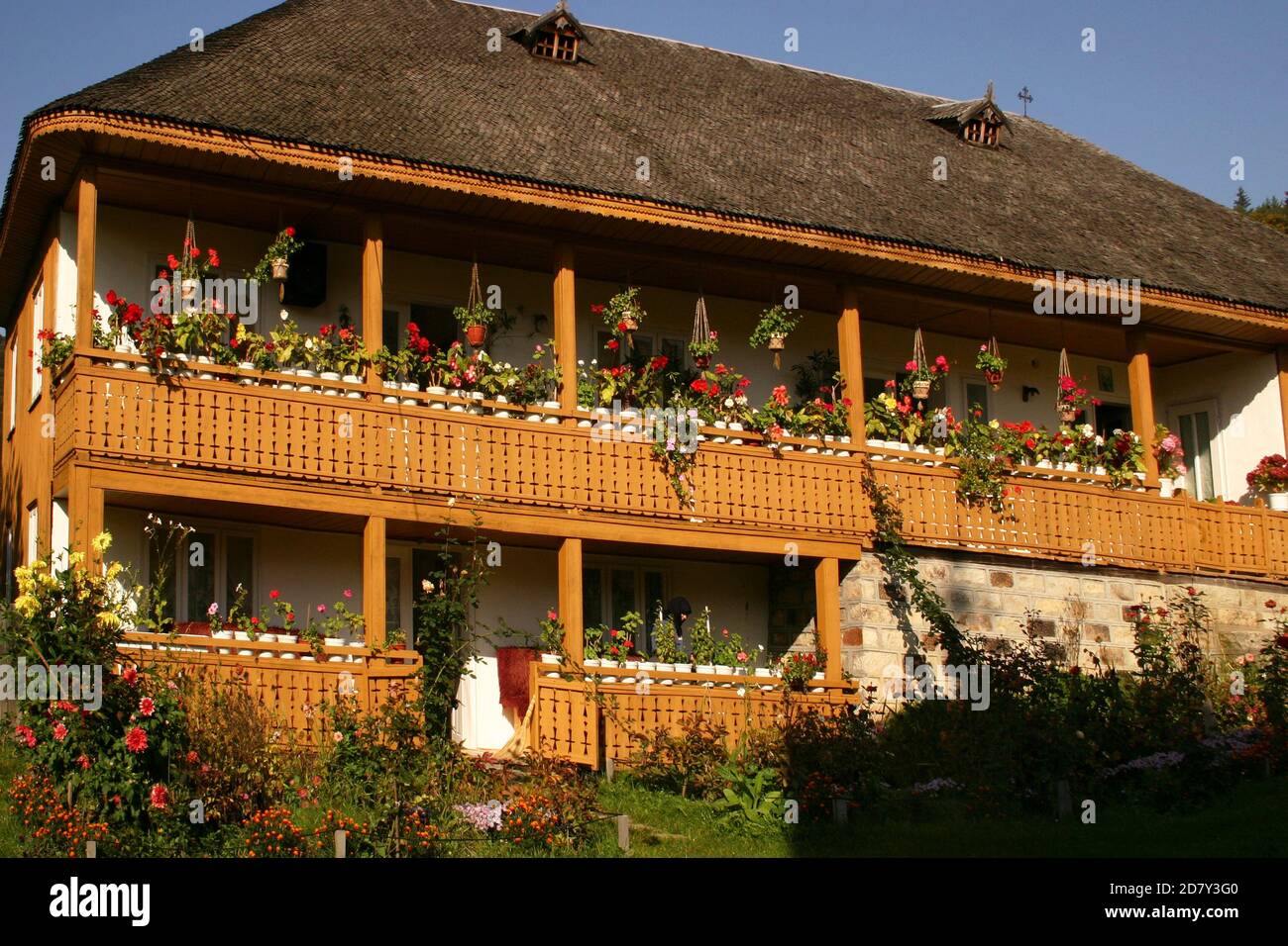 Lepsa Monastery (Mănăstirea Lepșa) in Vrancea County, Romania. The nun ...