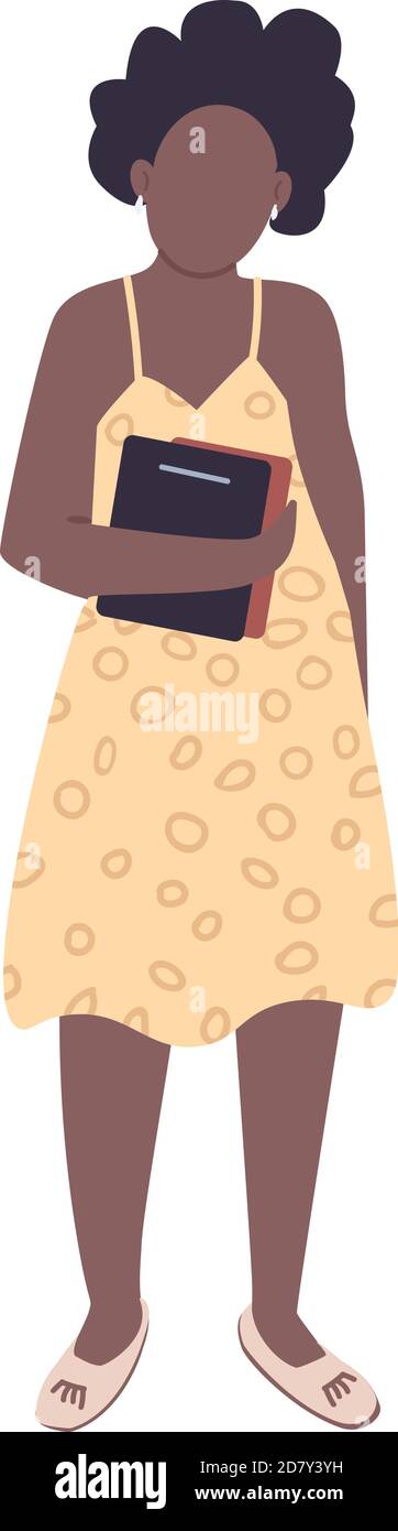 Female college student flat color vector faceless character Stock ...