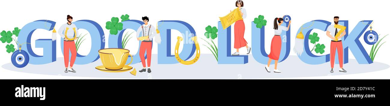 Good luck word concepts flat color vector banner Stock Vector Image ...