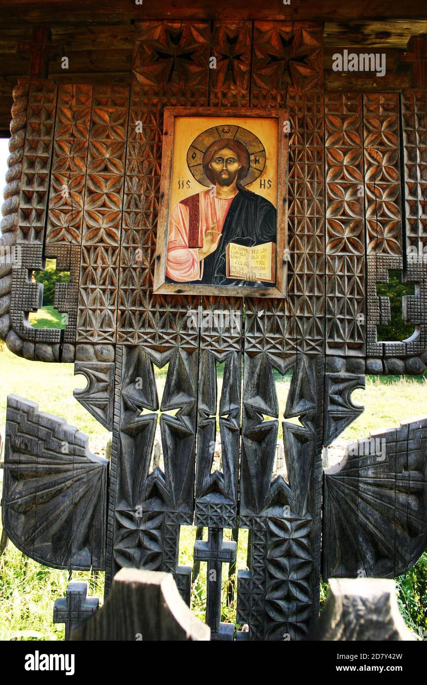 Crucifix at Lepsa Monastery (Mănăstirea Lepșa) in Vrancea County ...