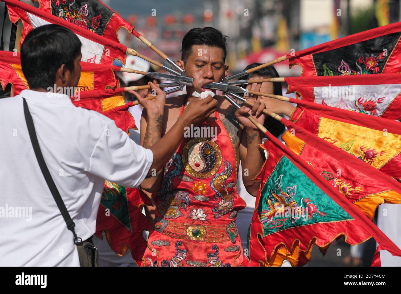 A procession during the Vegetarian Festival (Nine Emperor Gods Festival ...