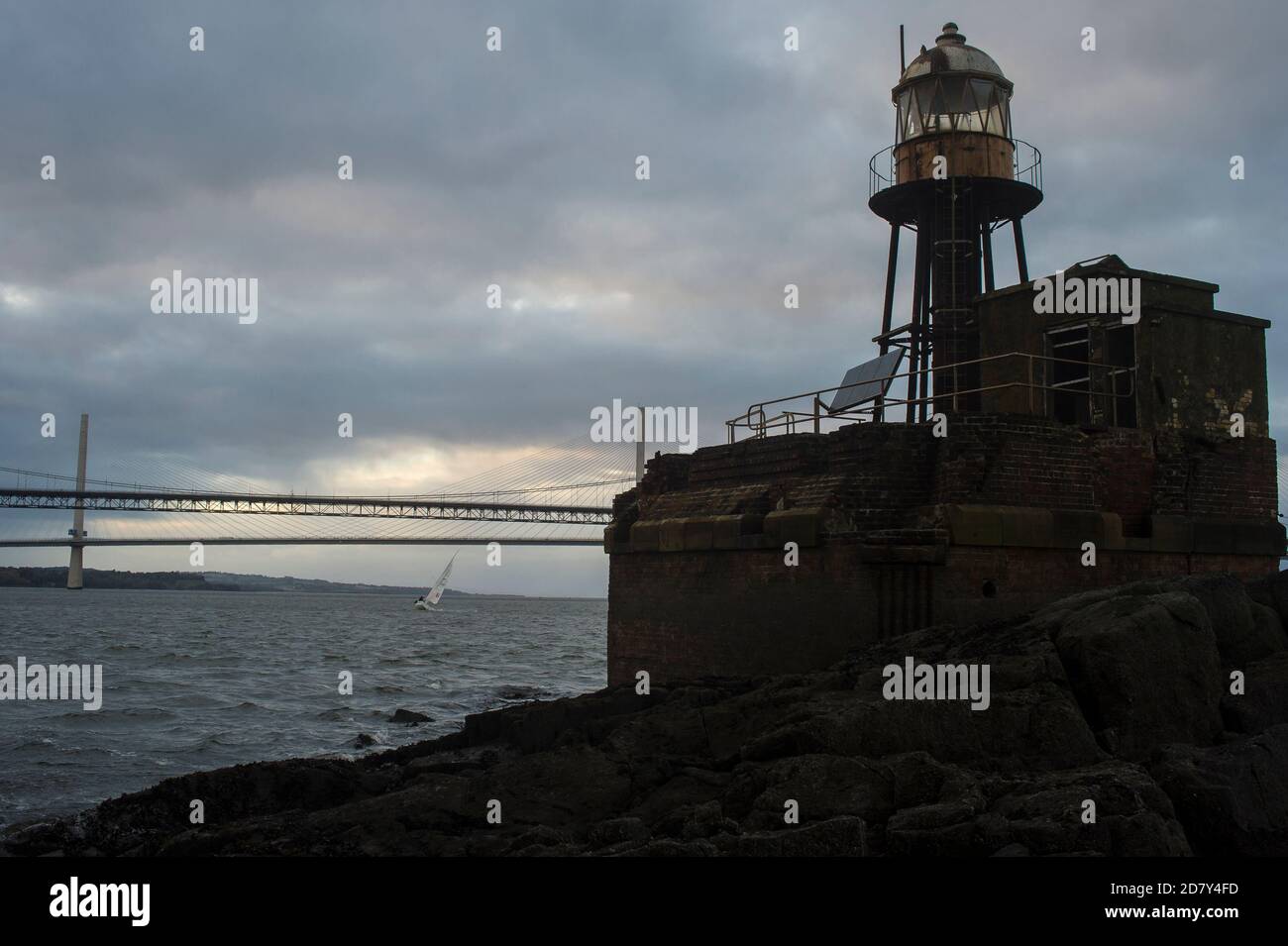 Views Inchgarvie Lighthouse in the Firth of Forth by South Queensferry ...
