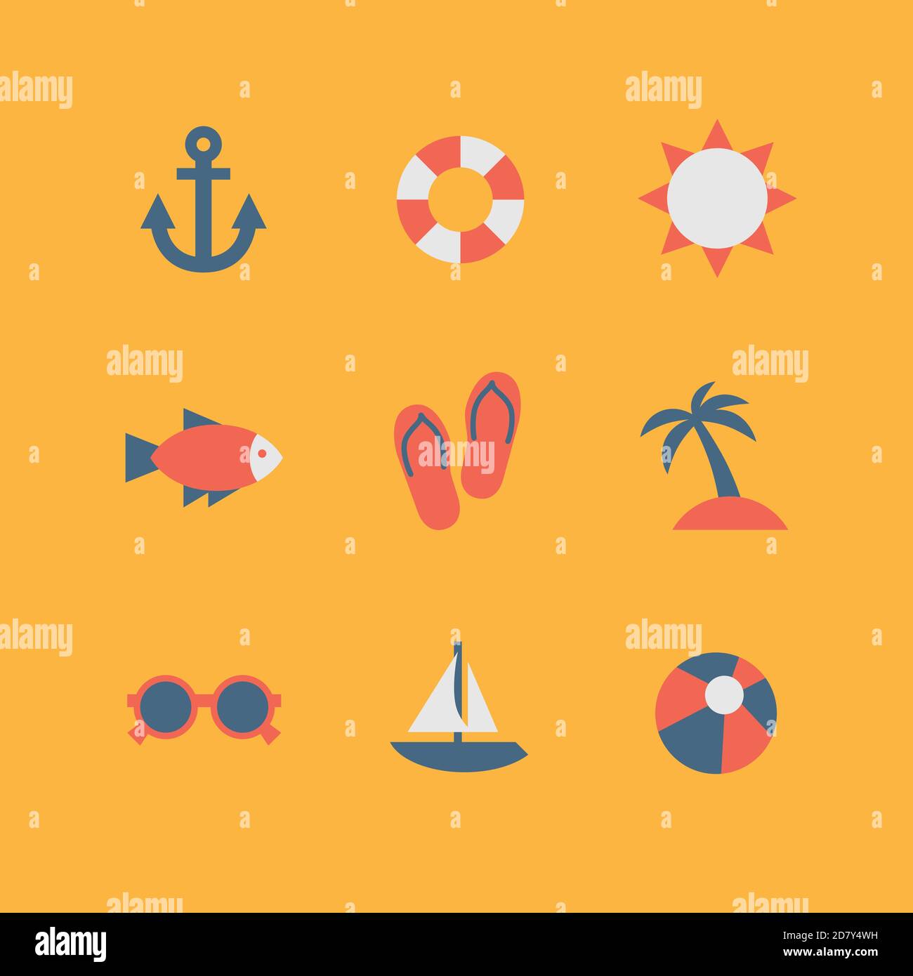 Retro summer icons Stock Vector Images - Alamy