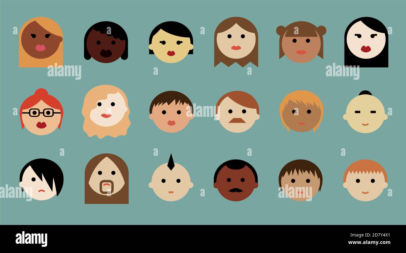 Human faces - icons Stock Vector Image & Art - Alamy