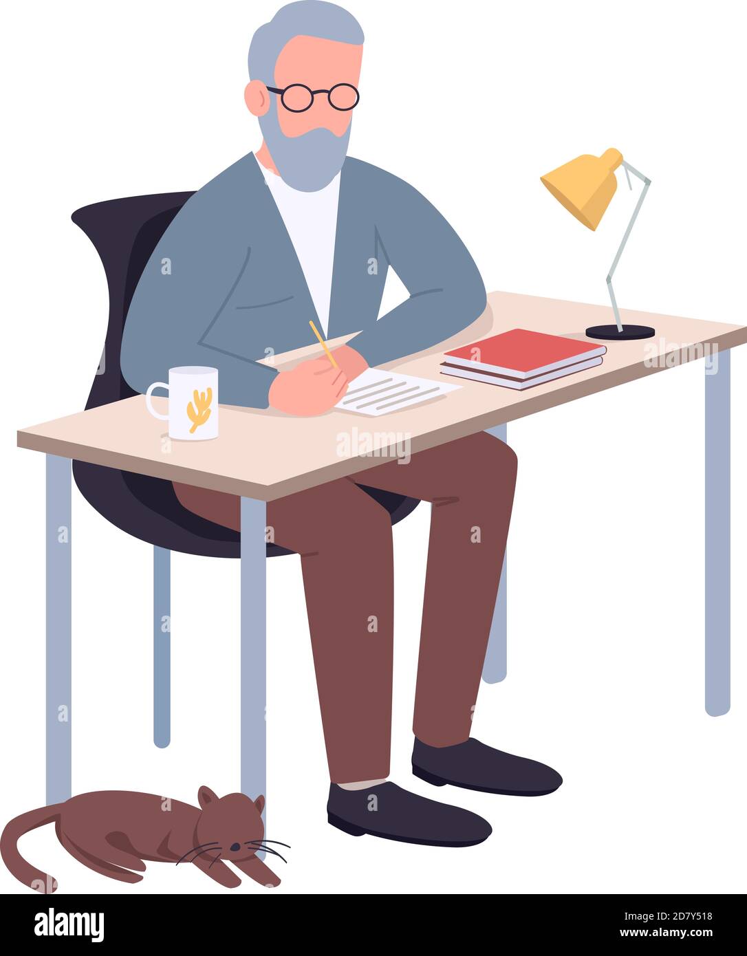 School, college teacher flat color vector faceless character Stock ...