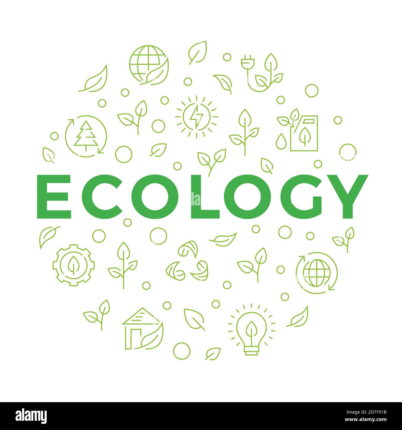 Ecology concept banner with line icons. Modern geometric design. Vector ...