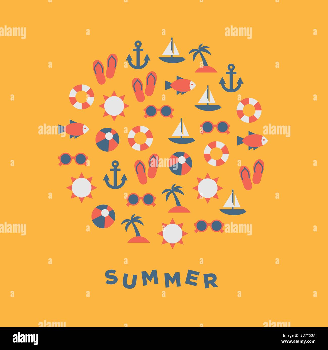 Retro summer icons Stock Vector Images - Alamy