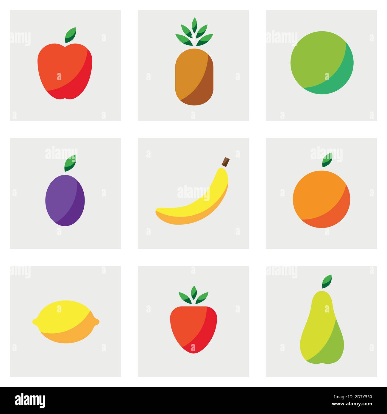 Set colorful fruit vegetable Stock Vector Images - Alamy