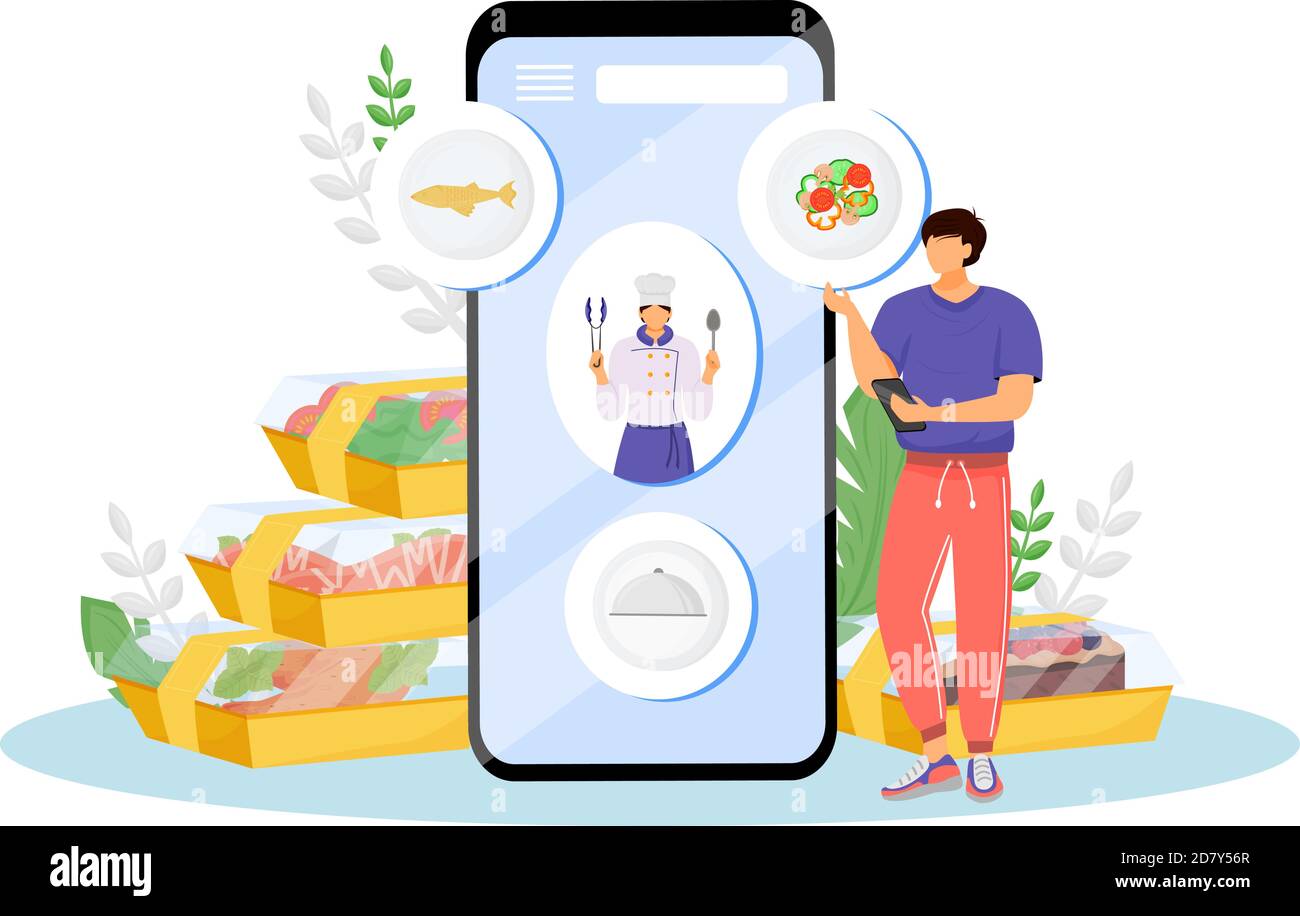 Restaurant food online ordering flat concept vector illustration Stock ... Restaurant food online ordering flat concept vector illustration Stock ...