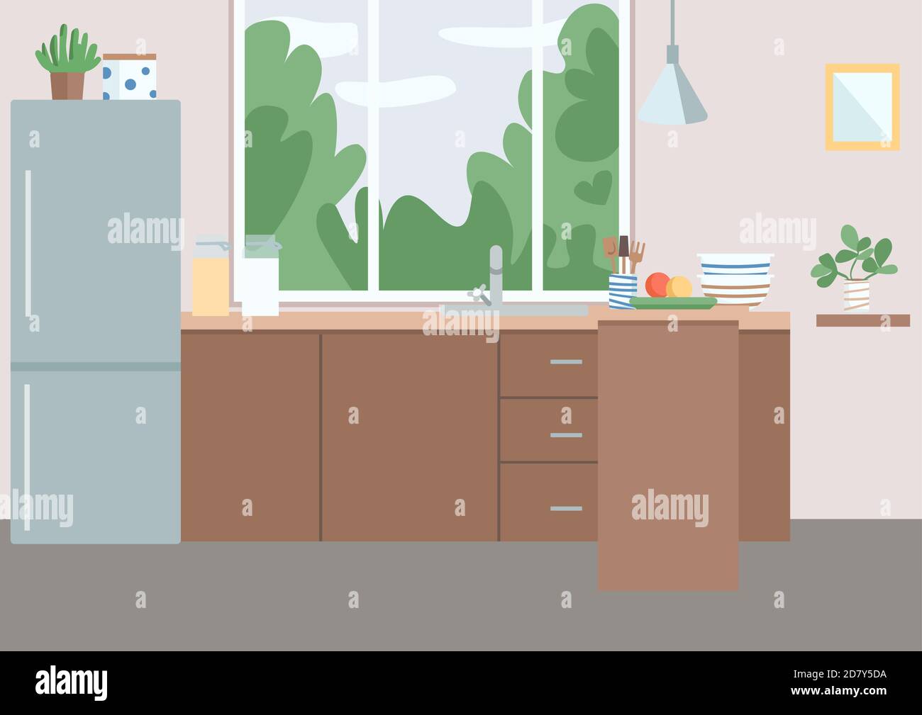 Potted scenery Stock Vector Images - Alamy